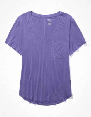 Ae Soft And Sexy V Neck Pocket Tee