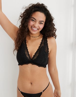 Aerie Adventure Lace Padded Plunge Bralette