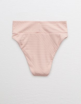 Aerie XO Ribbed High Cut Cheeky Bikini Bottom