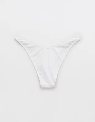 Aerie Wide Rib Low Rise Ring Cheeky Bikini Bottom