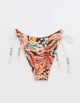 Aerie Buzzed Terry Low Rise Side Tie Cheekiest Bikini Bottom