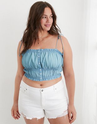 Aerie Woven Button Front Tank Top | Aerie