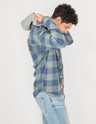 AE Super Soft Hooded Beach Flannel Shirt | AE