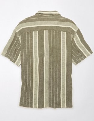 AE Poolside Striped Button-Up Shirt | AE