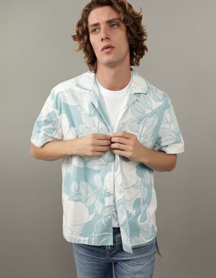 AE Floral Button-Up Poolside Shirt