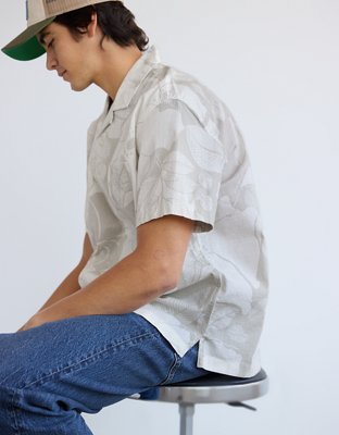 AE Floral Button-Up Poolside Shirt