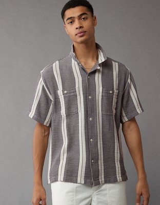 AE Striped Button-Up Poolside Shirt