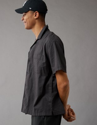 AE Linen-Blend Button-Up Poolside Shirt