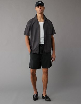 AE Linen-Blend Button-Up Poolside Shirt