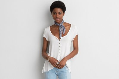 Womens Henley Shirts American Eagle Outfitters
