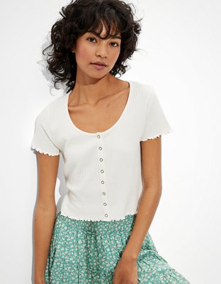 AE Snap-Front Baby Tee | American Eagle