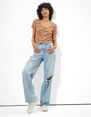 AE Striped Snap-Front Baby Tee