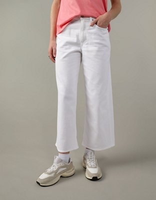 AE Wide-Leg Crop Jean Holgado Cintura Super Alta | American Eagle