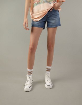 AE Next Level Curvy Low-Rise Denim Midi Short | American Eagle