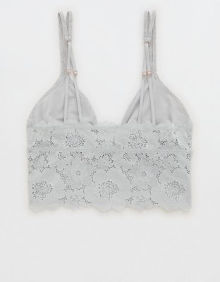 Aerie Ribbed Poppy Lace Bra Top