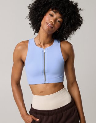 OFFLINE By Aerie Real Me XTRA Zipper Longline Sports Bra