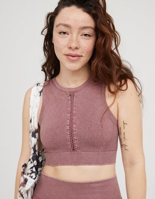 OFFLINE By Aerie Seamless Macrame Longline Sports Bra | OFFLINE