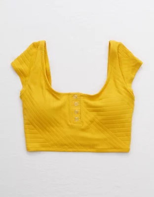 Aerie XO Ribbed Cropped Bikini Top