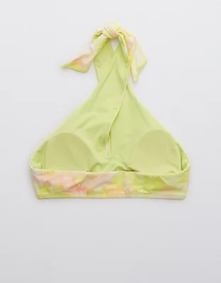 Aerie Crossover Top de bikini halter con abertura