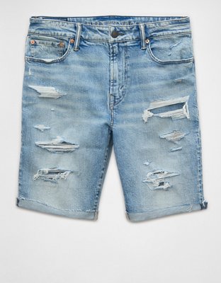 AE 9" AirFlex+ Ripped Denim Short | AE
