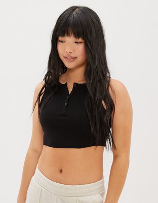 AE High Neck Henley Tank Top