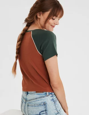 AE Color block Raglan Sleeve T-Shirt