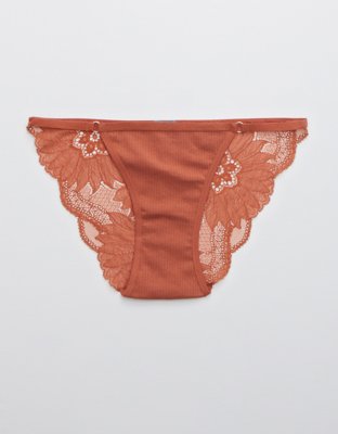 Aerie Hibiscus Lace String Bikini Underwear