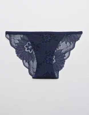 Aerie Hibiscus Lace String Bikini Underwear
