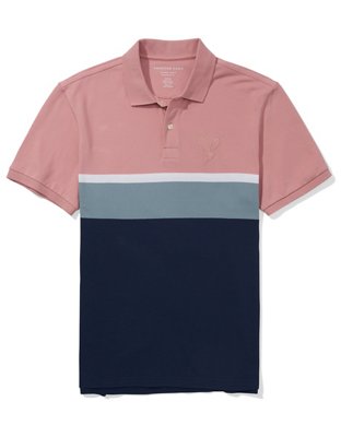 AE Striped Colorblock Icon Polo Shirt