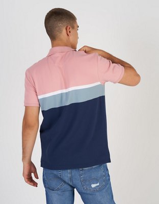 AE Striped Colorblock Icon Polo Shirt