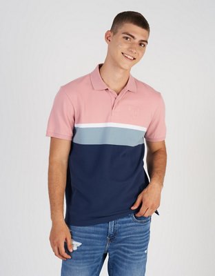 AE Striped Colorblock Icon Polo Shirt