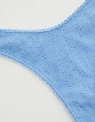 Aerie Pointelle High Cut Thong Underwear