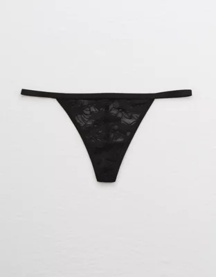 Aerie Mesh Palm Lace String Thong Underwear