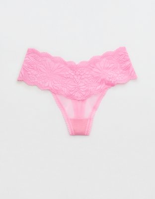 Aerie Hibiscus Lace Thong Underwear