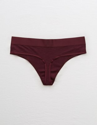 Aerie Ribbed High Cut Thong Underwear