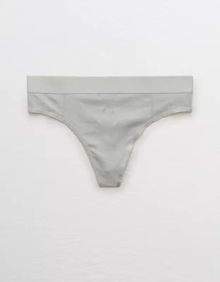 Aerie Ribbed High Waisted Thong Underwear