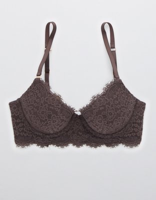 Aerie Real Power Plunge Push Up Eyelash Lace Bra