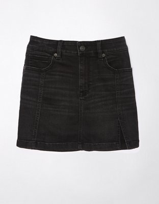 Ae Next Level High Waisted Denim Mini Skirt