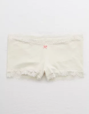 Aerie Cotton Lace Trim Boyshort Underwear