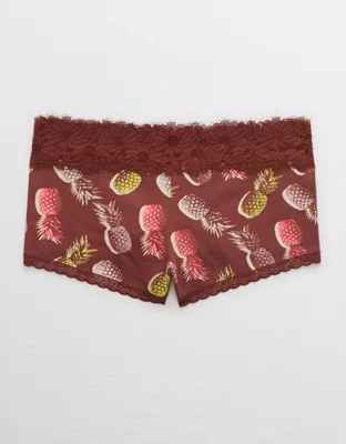 Aerie Cotton Lace Trim Boyshort Underwear
