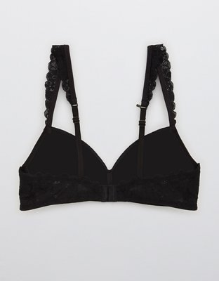 Aerie Real Happy Wireless Push Up Retro Lace Bra