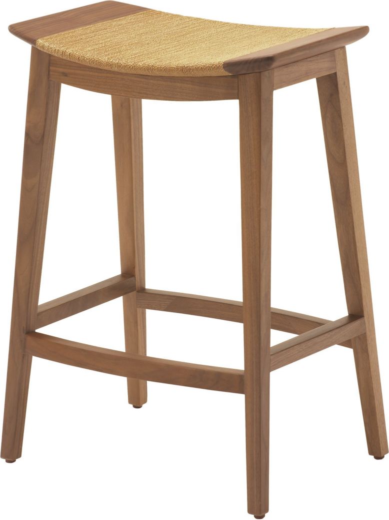 Curved Walnut Counter Stool by McGuire Originals - MCO401 | Baker Furniture
