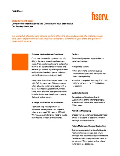Differentiate With Metal Cards | Fiserv