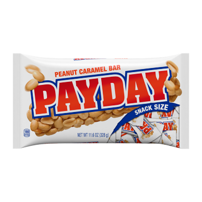 PAYDAY Chocolatey Covered Peanut and Caramel Snack Size Candy Bars, 9. ...