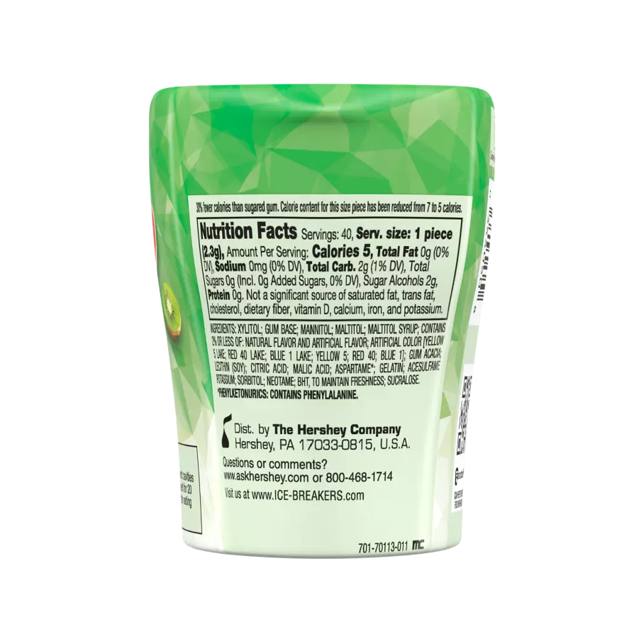 ICE BREAKERS ICE CUBES Kiwi Watermelon Sugar Free Gum, 3.24 oz bottle ...