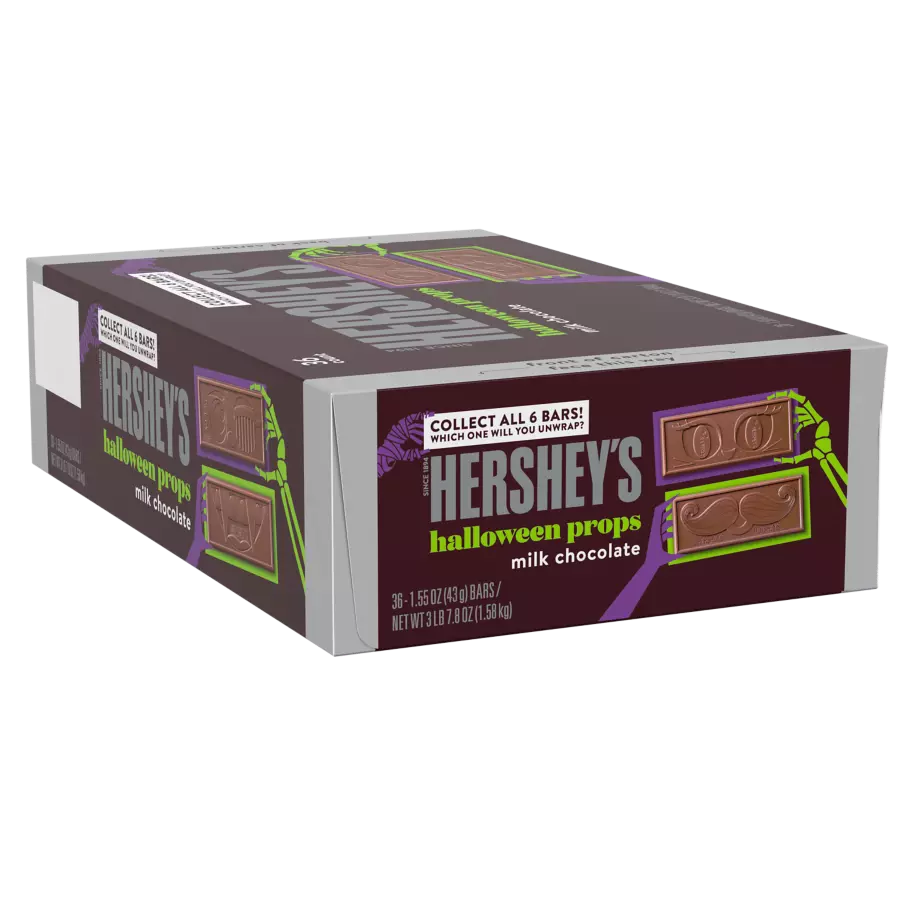 HERSHEY'S Halloween Props Milk Chocolate Candy Bars, 1.55 oz, 36 count box