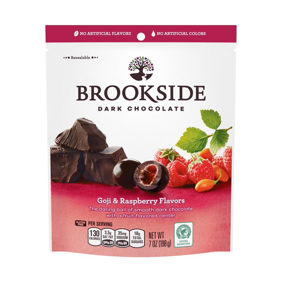 BROOKSIDE Dark Chocolate Goji and Raspberry Flavors Candy, 7 oz bag