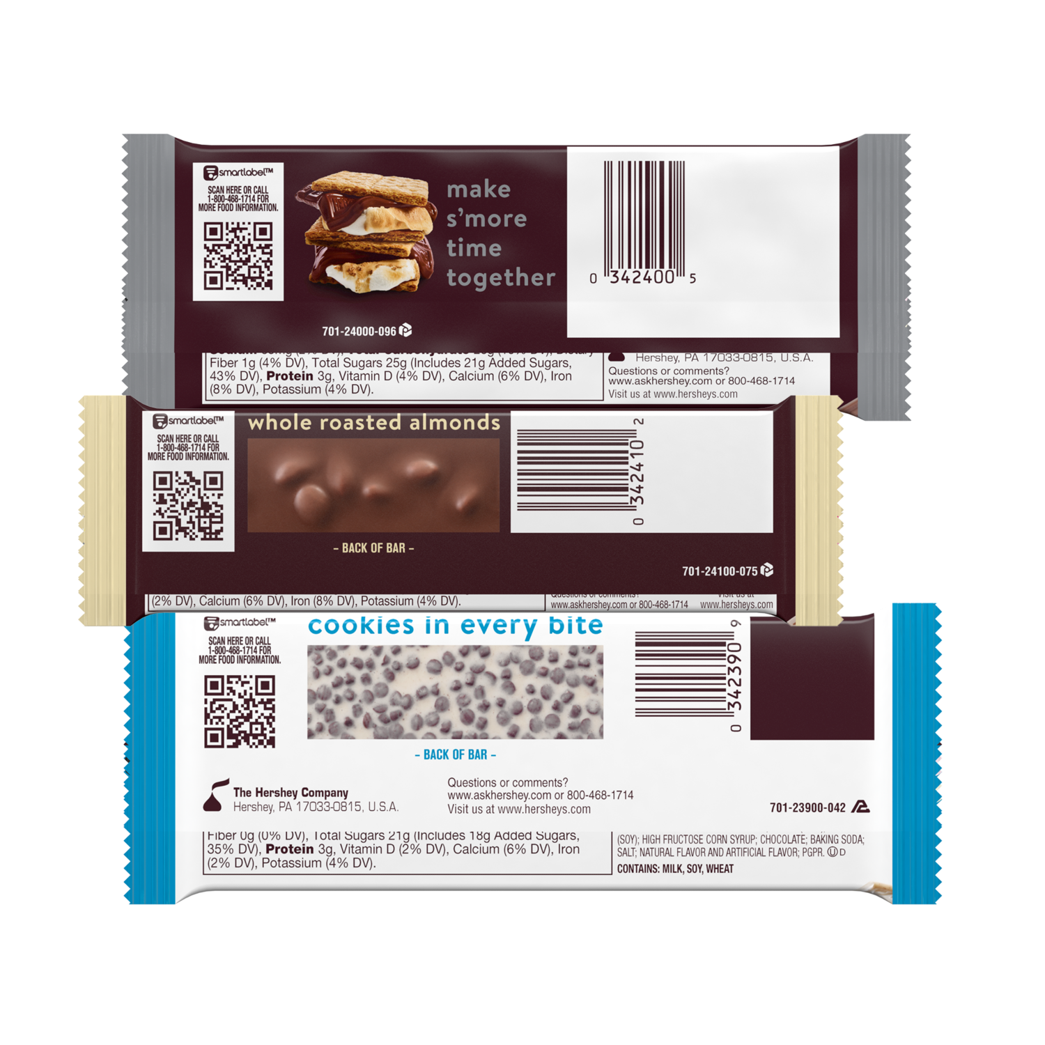 HERSHEY'S Variety Pack Candy Bars, 27.3 oz box, 18 count