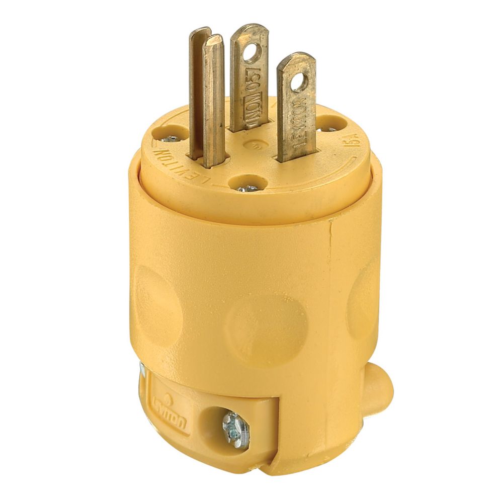 Leviton PVC Plug 3-Wire, Yellow | The Home Depot Canada