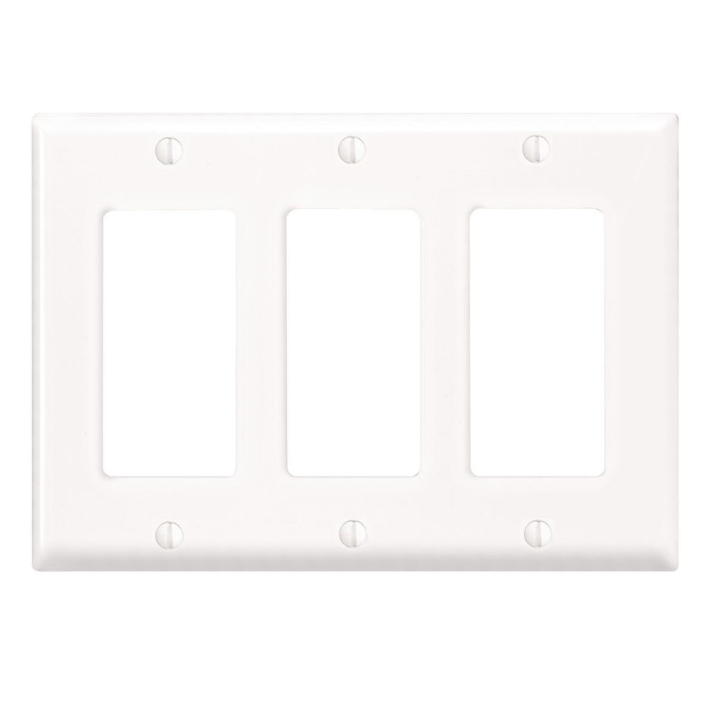 Leviton Decora wall plate 3 Gang, White | The Home Depot Canada
